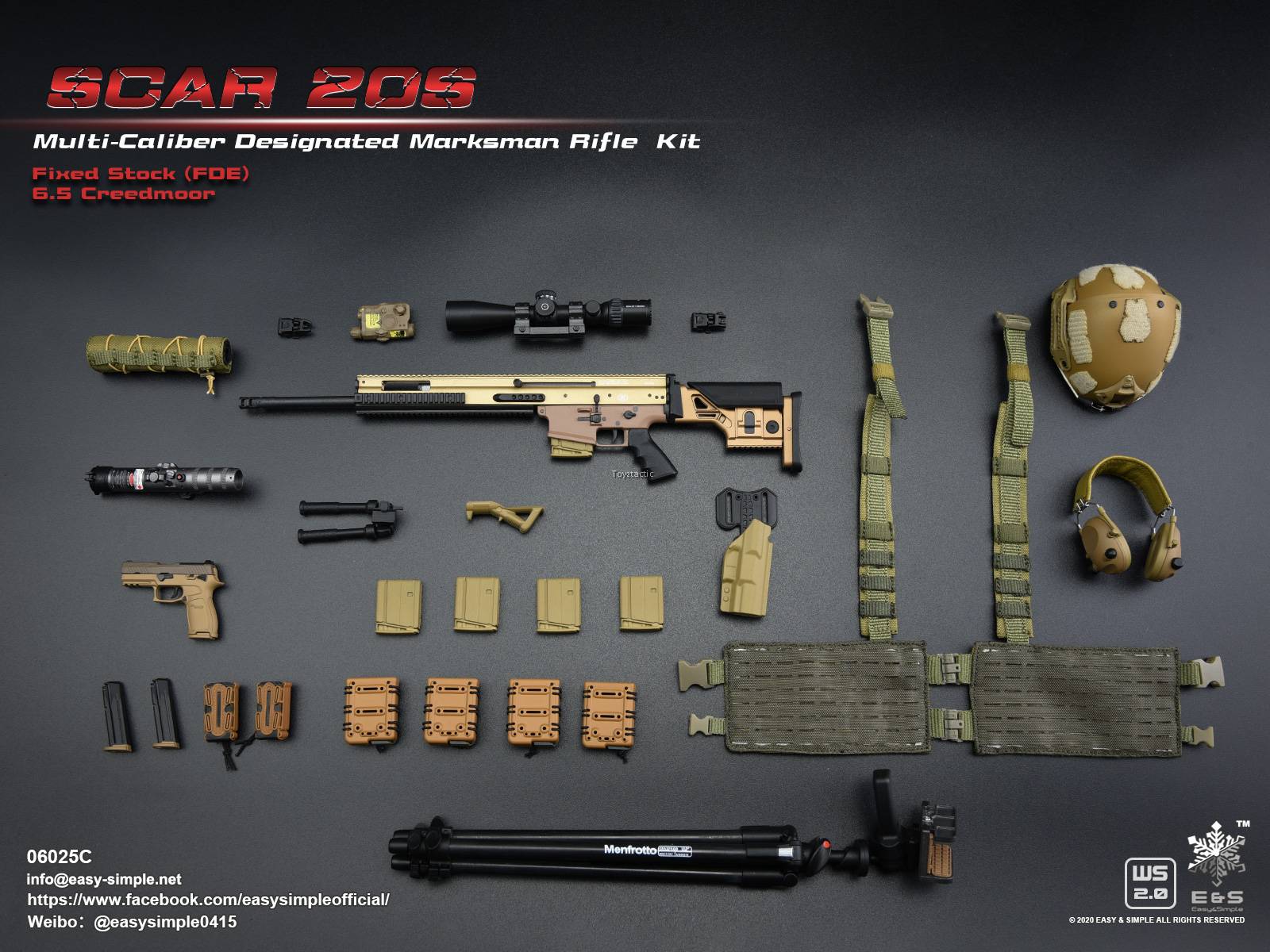 Easy & Simple 06025 1/6 SCAR 20S Multi Caliber Designated Marksman ...
