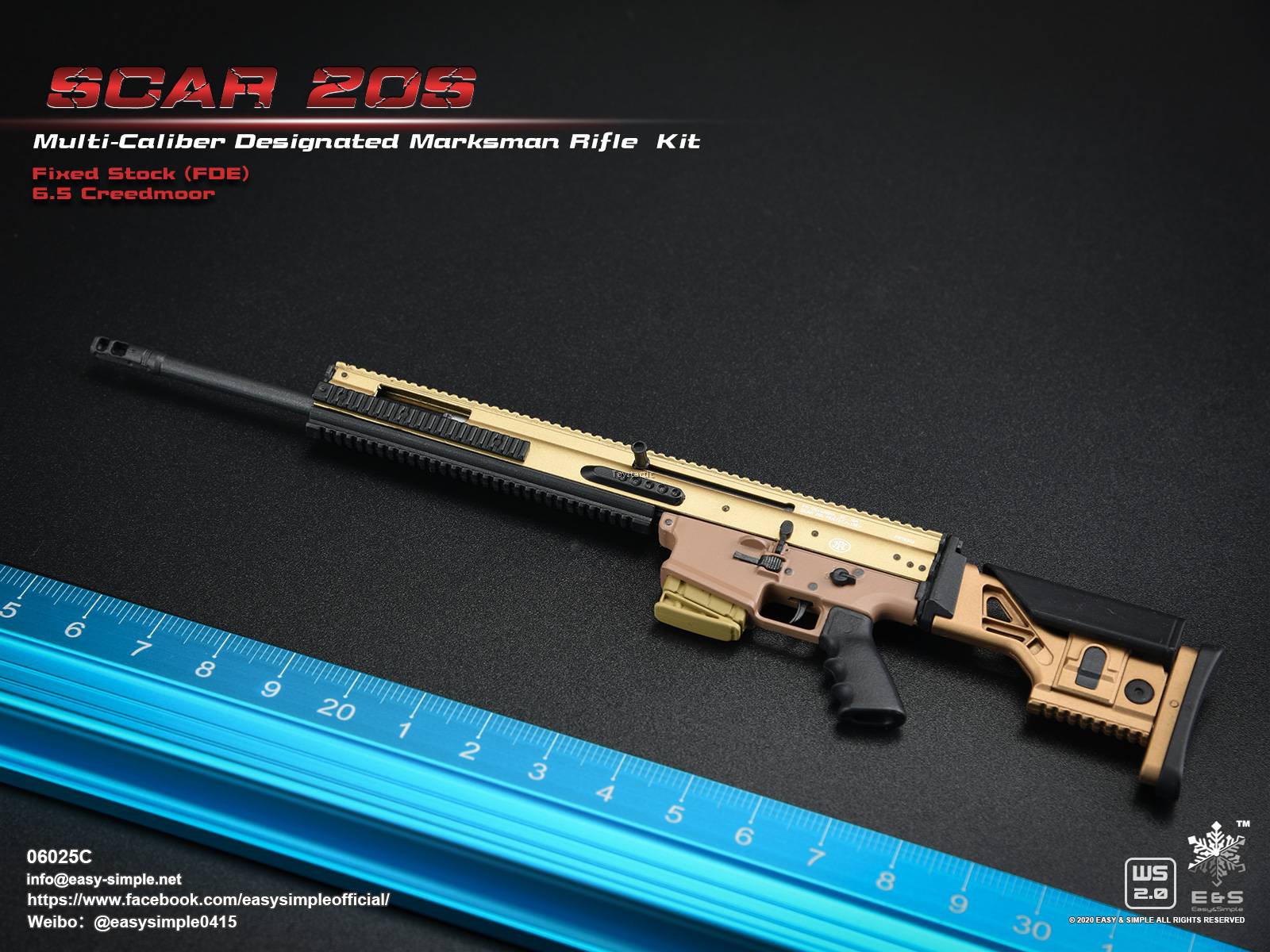Easy & Simple 06025 1/6 SCAR 20S Multi Caliber Designated Marksman ...