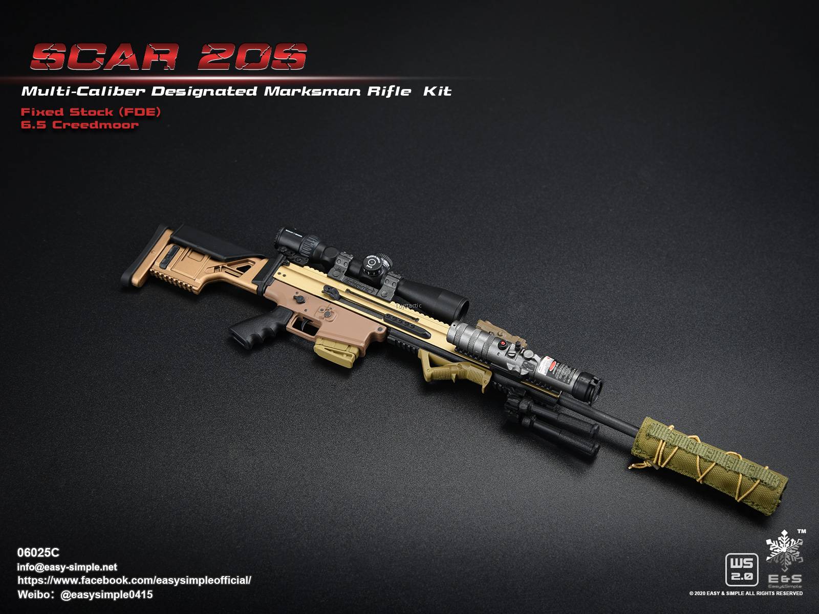 Easy & Simple 06025 1/6 SCAR 20S Multi Caliber Designated Marksman ...