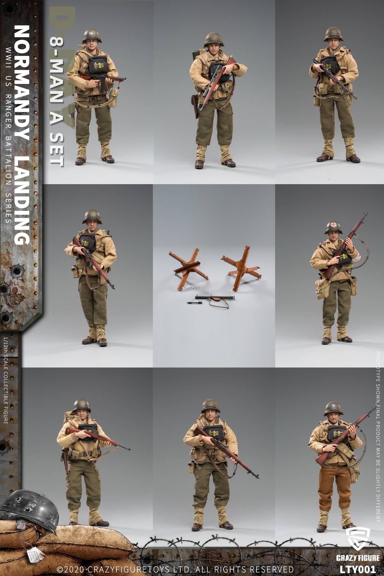 (PREORDER) Crazy Figure LTY001 1/12 WWII U.S. Army On D-Day Deluxe ...
