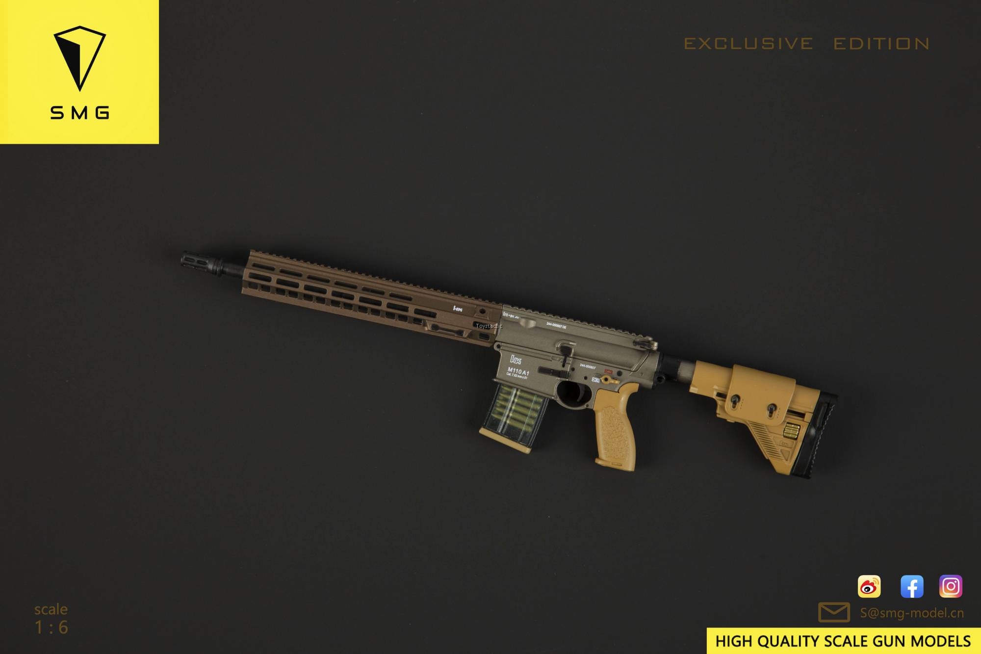 SMG 02-3001 1/6 m110A1 CSASS Sniper Rifle - Tan