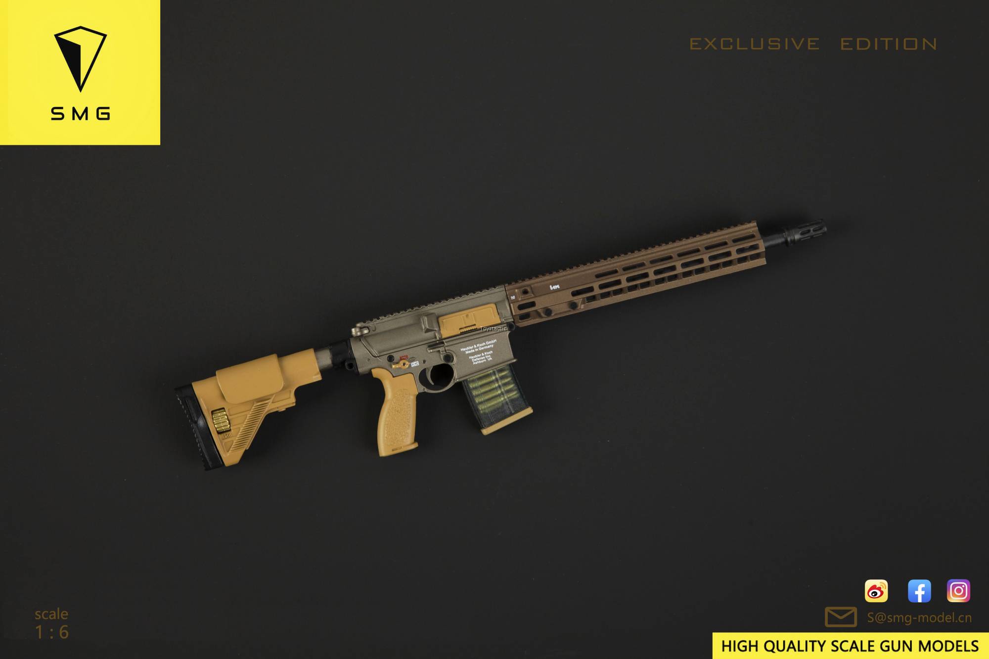 SMG 02-3001 1/6 m110A1 CSASS Sniper Rifle - Tan