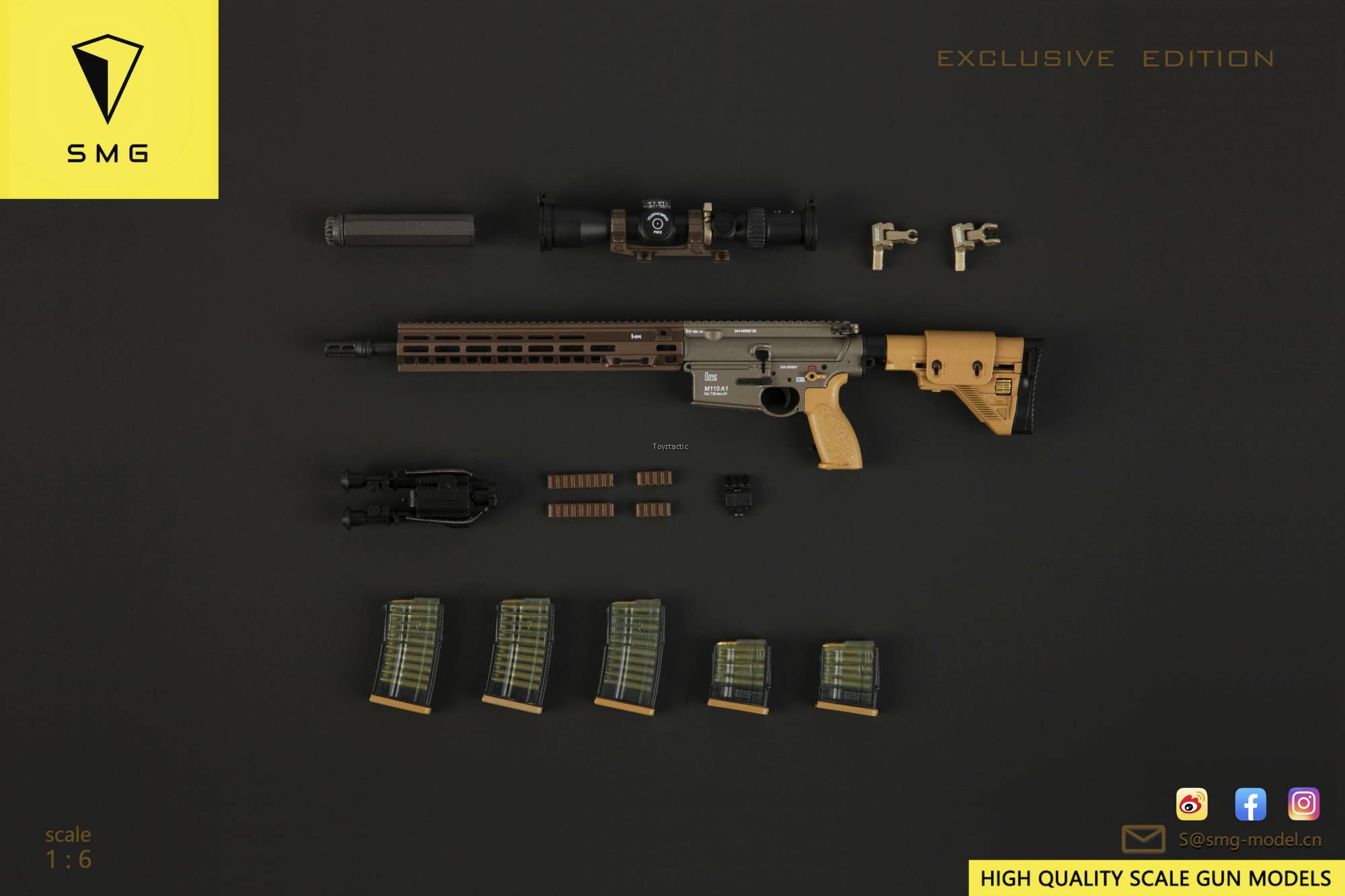 SMG 02-3001 1/6 m110A1 CSASS Sniper Rifle - Tan