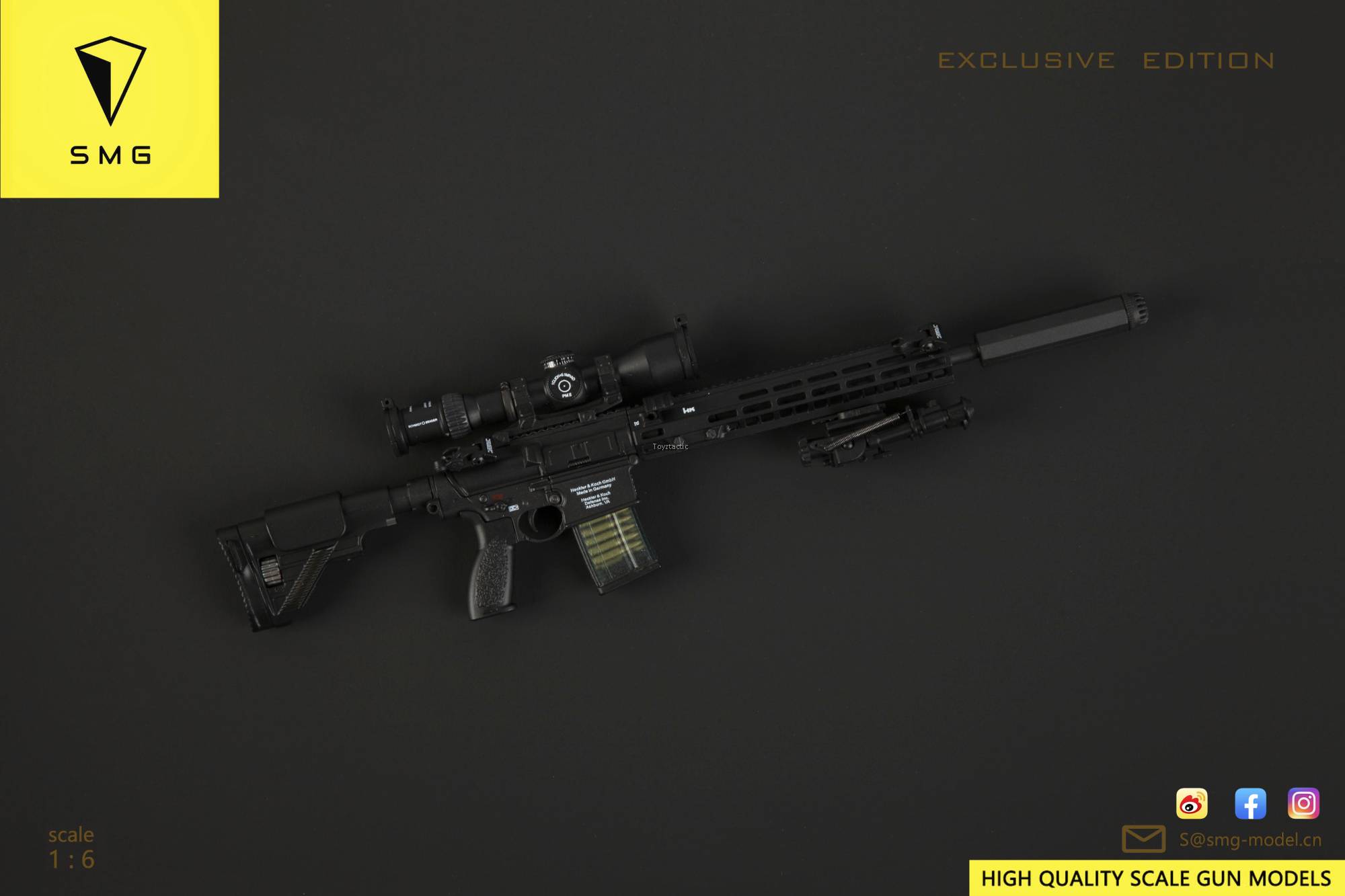 SMG 02-3002 1/6 m110A1 CSASS Sniper Rifle - Black