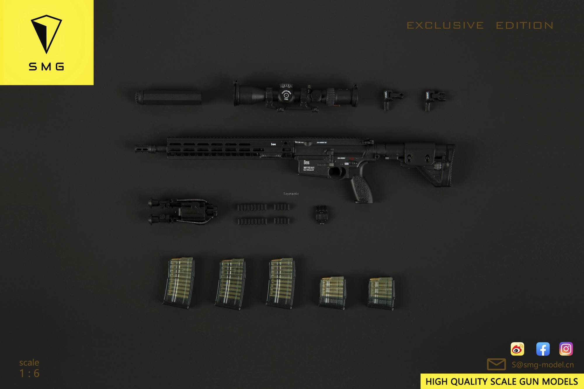 SMG 02-3002 1/6 m110A1 CSASS Sniper Rifle - Black