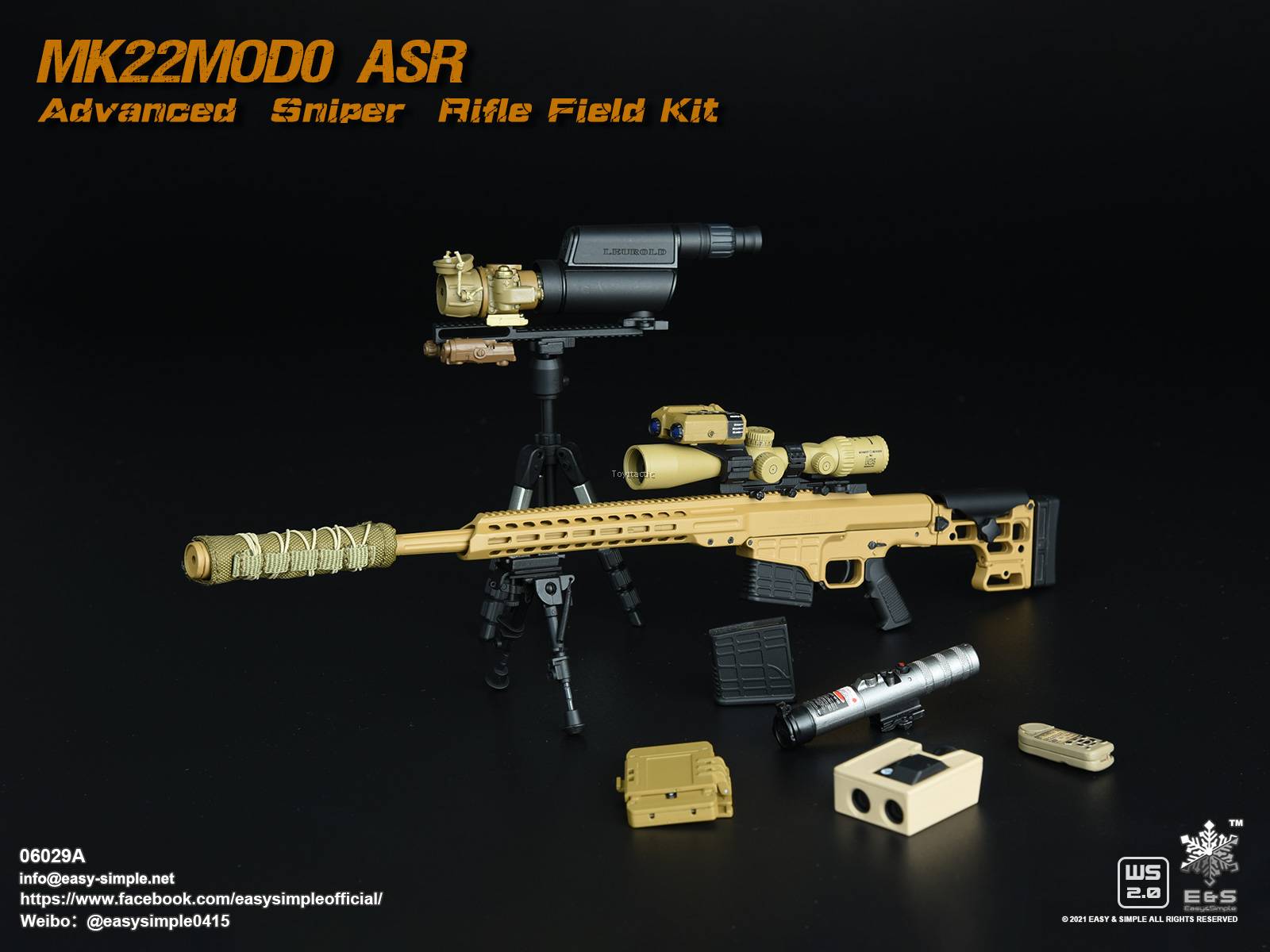 Easy & Simple 06029A 1/6 MK22MOD0 ASR Advanced Sniper Rifle Field Kit