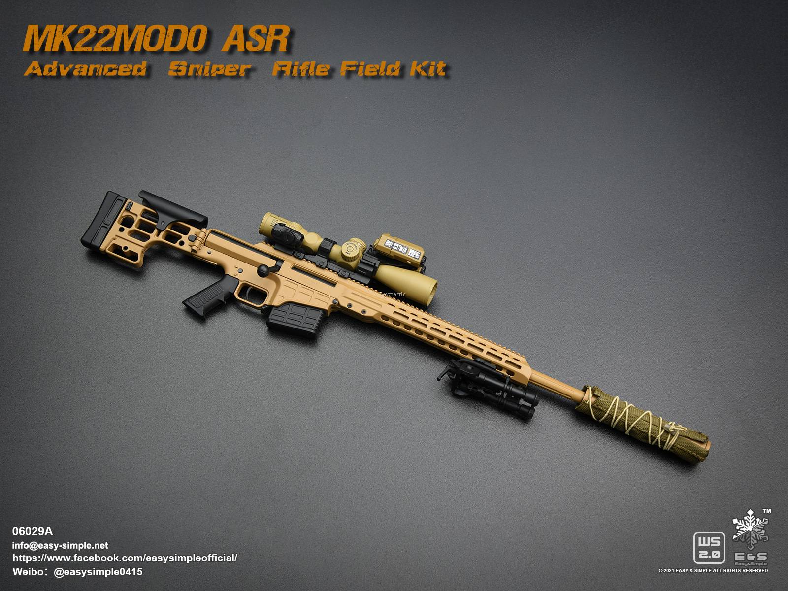 Easy & Simple 06029A 1/6 MK22MOD0 ASR Advanced Sniper Rifle Field Kit