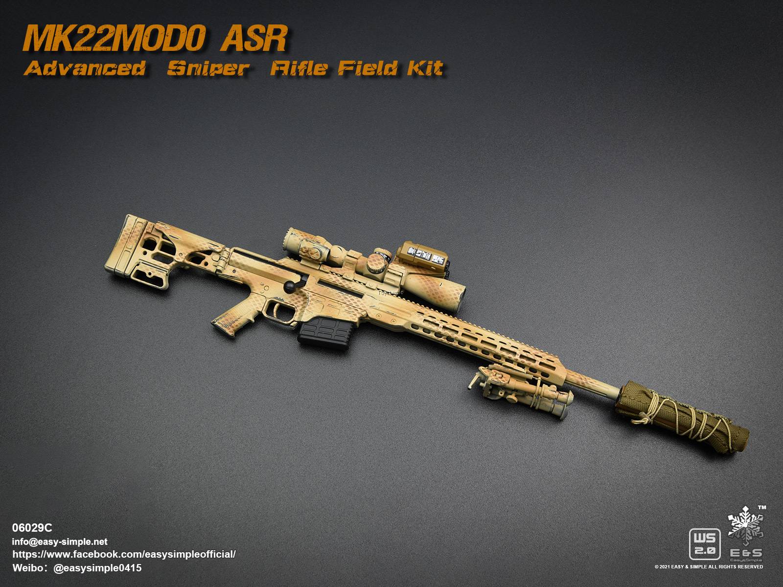 Easy & Simple 06029C 1/6 MK22MOD0 ASR Advanced Sniper Rifle Field Kit