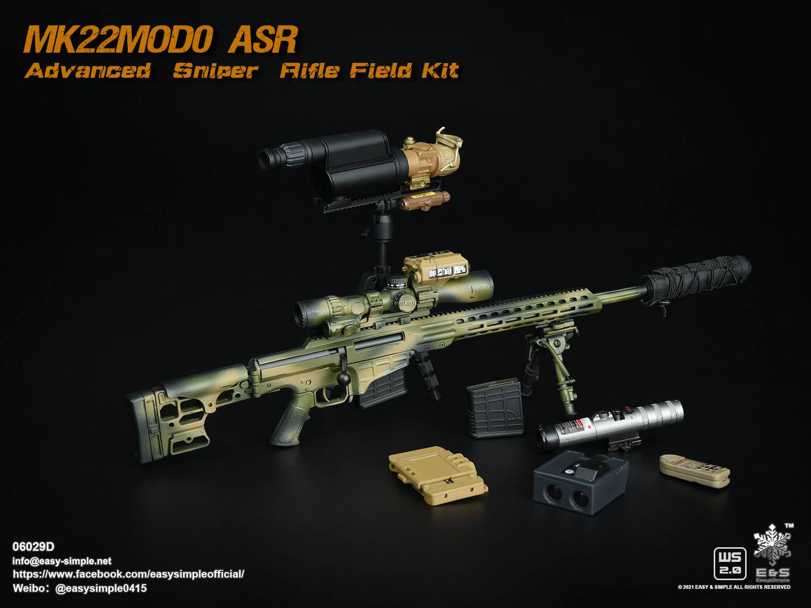 Easy & Simple 06029D 1/6 MK22MOD0 ASR Advanced Sniper Rifle Field Kit