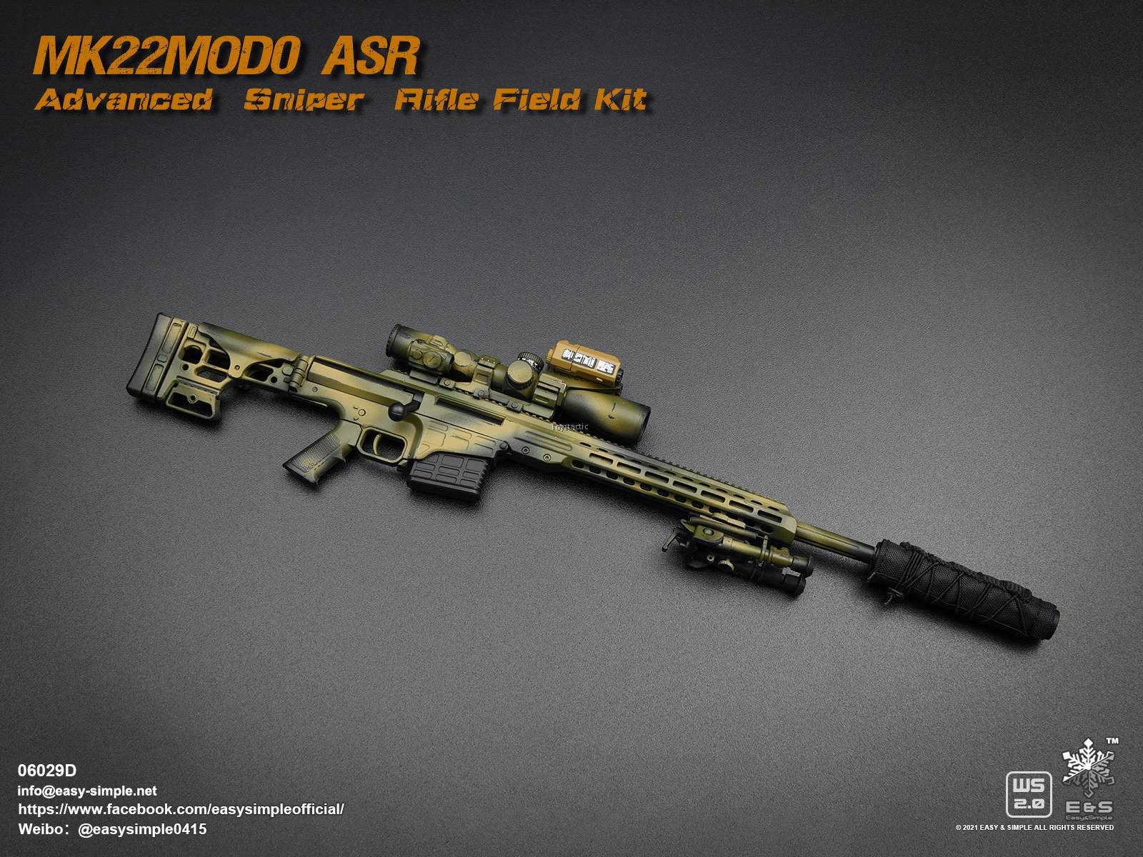 Easy & Simple 06029D 1/6 MK22MOD0 ASR Advanced Sniper Rifle Field Kit