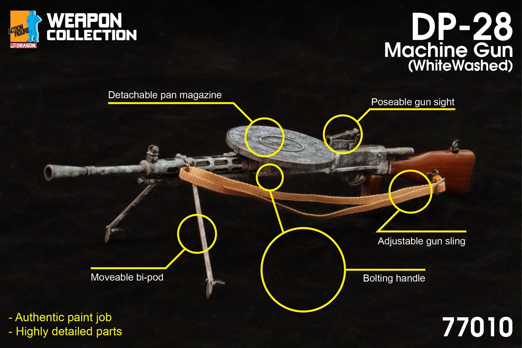 DML 1/6 77010 1/6 Weapon Collection - DPM Machine Gun (Whitewashed)