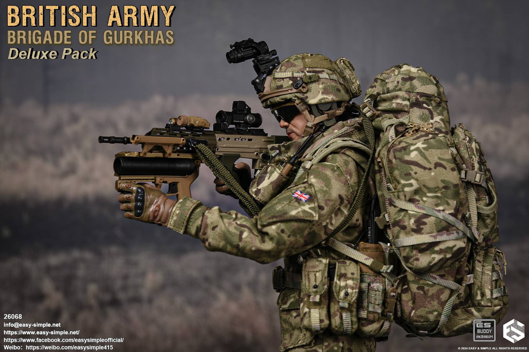 (PREORDER) EASY&SIMPLE 26068 1/6 British Army Brigade of Gurkhas Deluxe ...