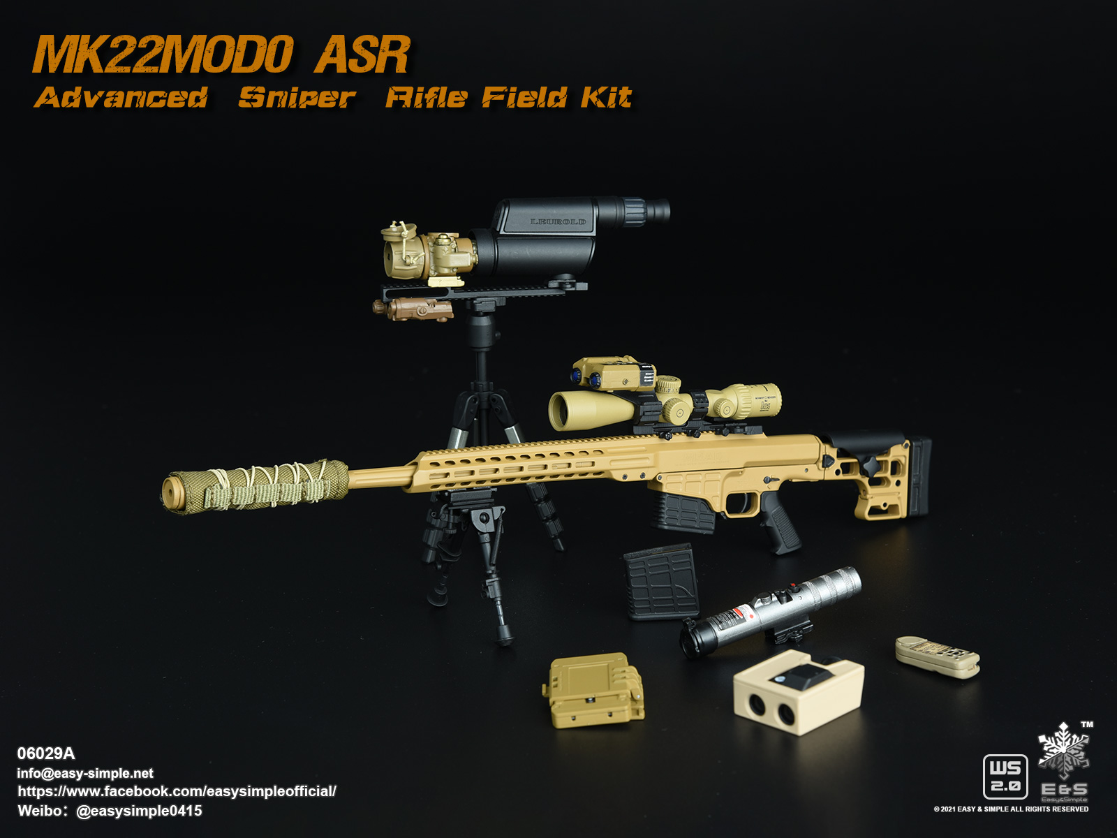Easy & Simple 06029A 1/6 MK22MOD0 ASR Advanced Sniper Rifle Field Kit